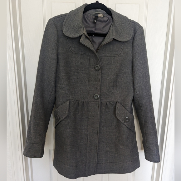 H&M | Jackets & Coats | Hm Divided Wool Pea Coat Grey | Poshmark